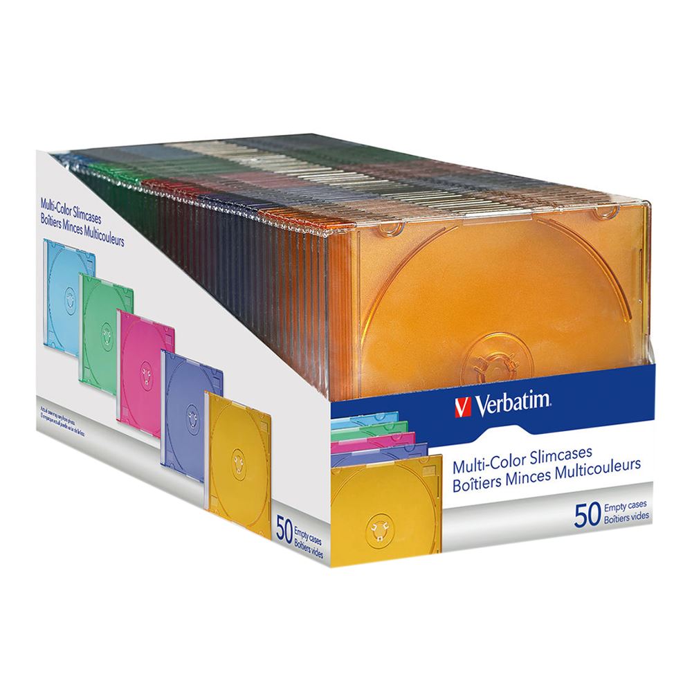 Verbatim CD Multi-Color Jewel Cases - Micro Center