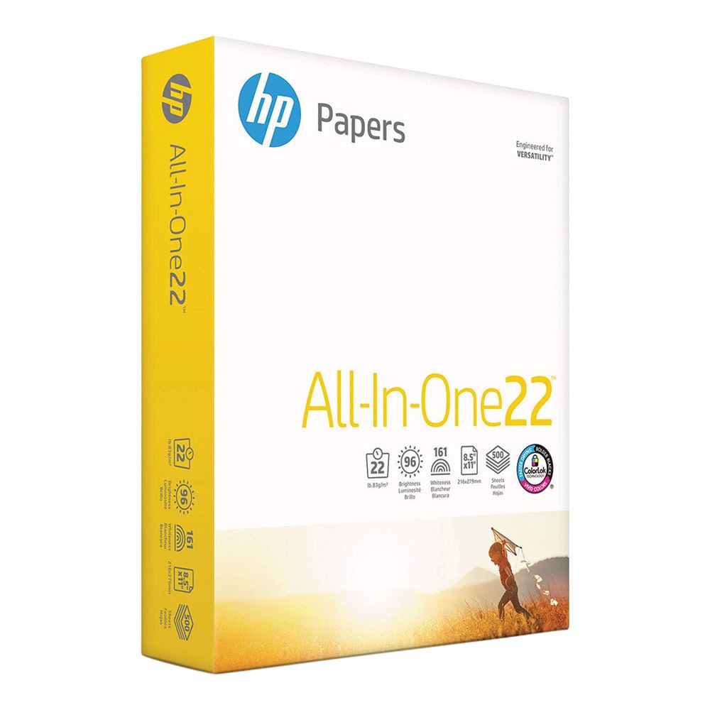 HP All-In-One Paper; 8.5" x 11" (Letter); 94 Brightness; 22 lb; 500 ...