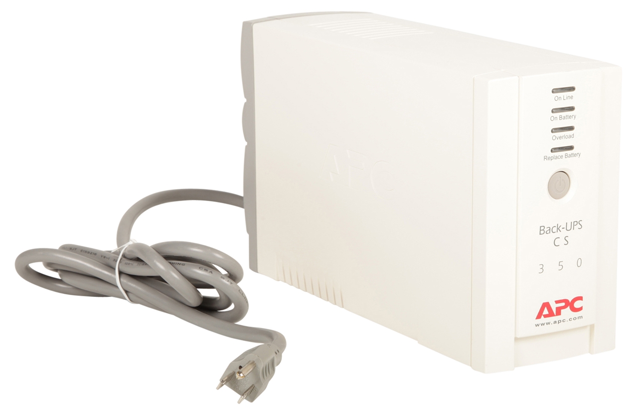 APC Back UPS (BK350); 350 VA, 210 W, 120 V; 6 Outlets; Shutdown ...