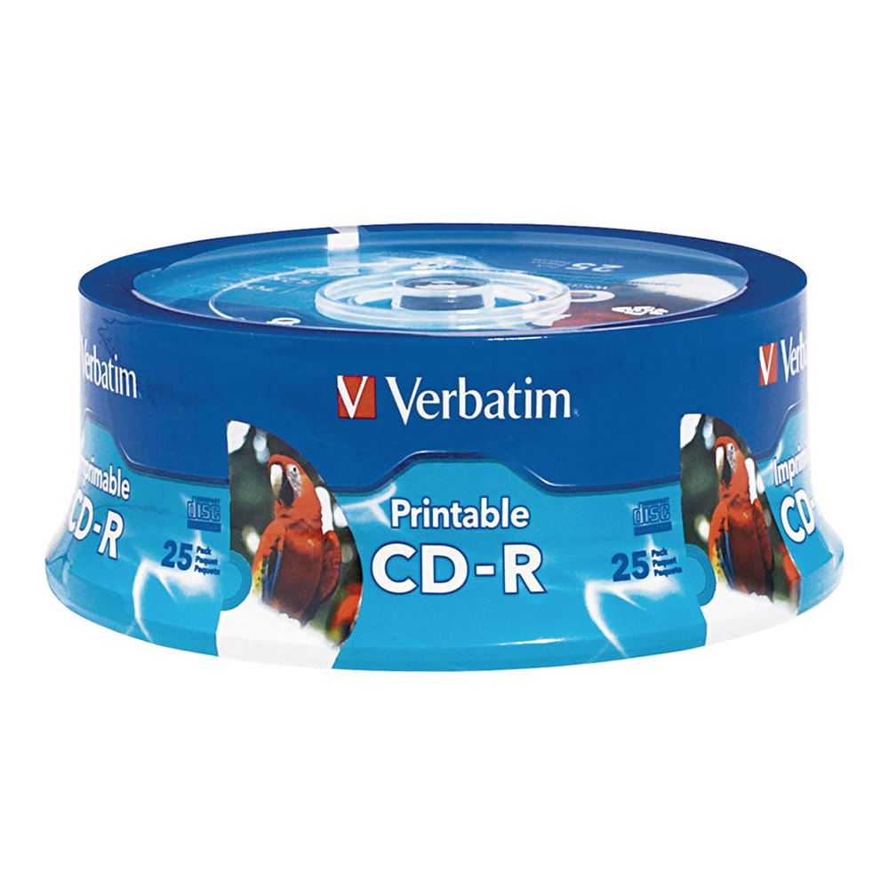 Verbatim CD-R 52x 700 MB/80 Minute Inkjet Printable Disc 25-Pack ...