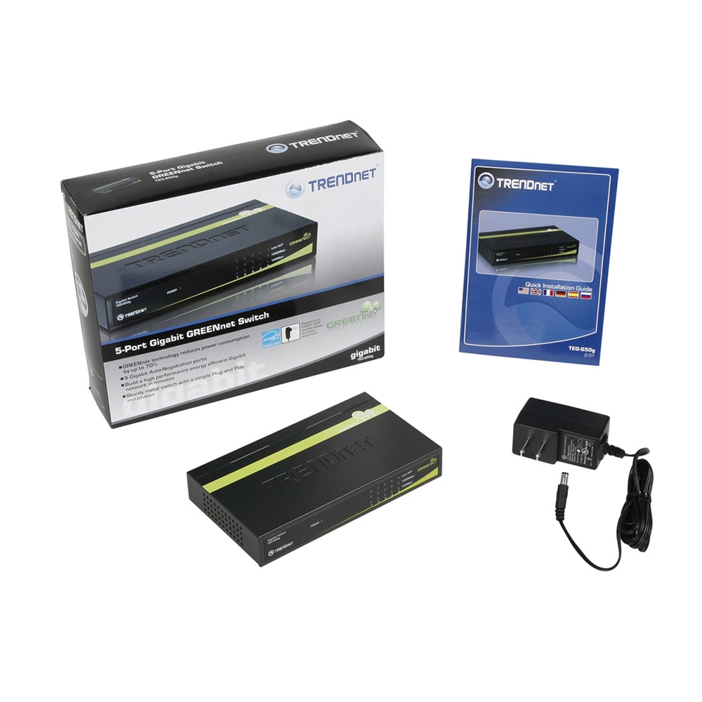 Trendnet TEG-S50G 5-Port Gigabit GREENnet Switch - Micro Center