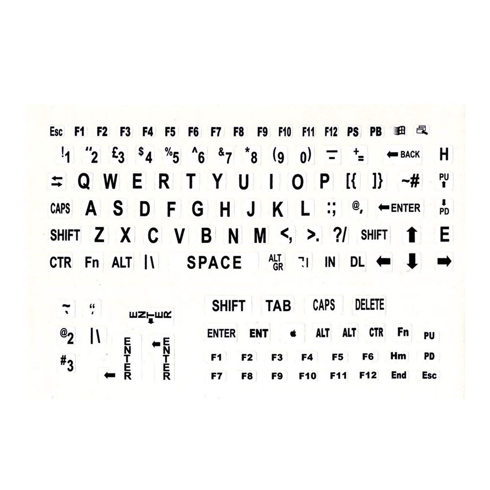 Micro Center - Viziflex Seels Large Print Labels for Keyboards Black on ...