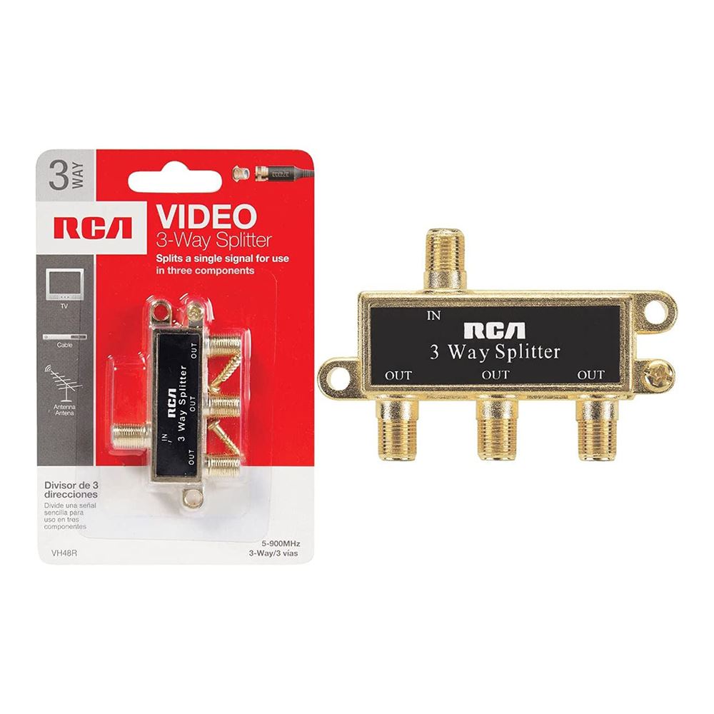 Audiovox Electronics 3 Way Coax Splitter 5-900 MHz - Micro Center