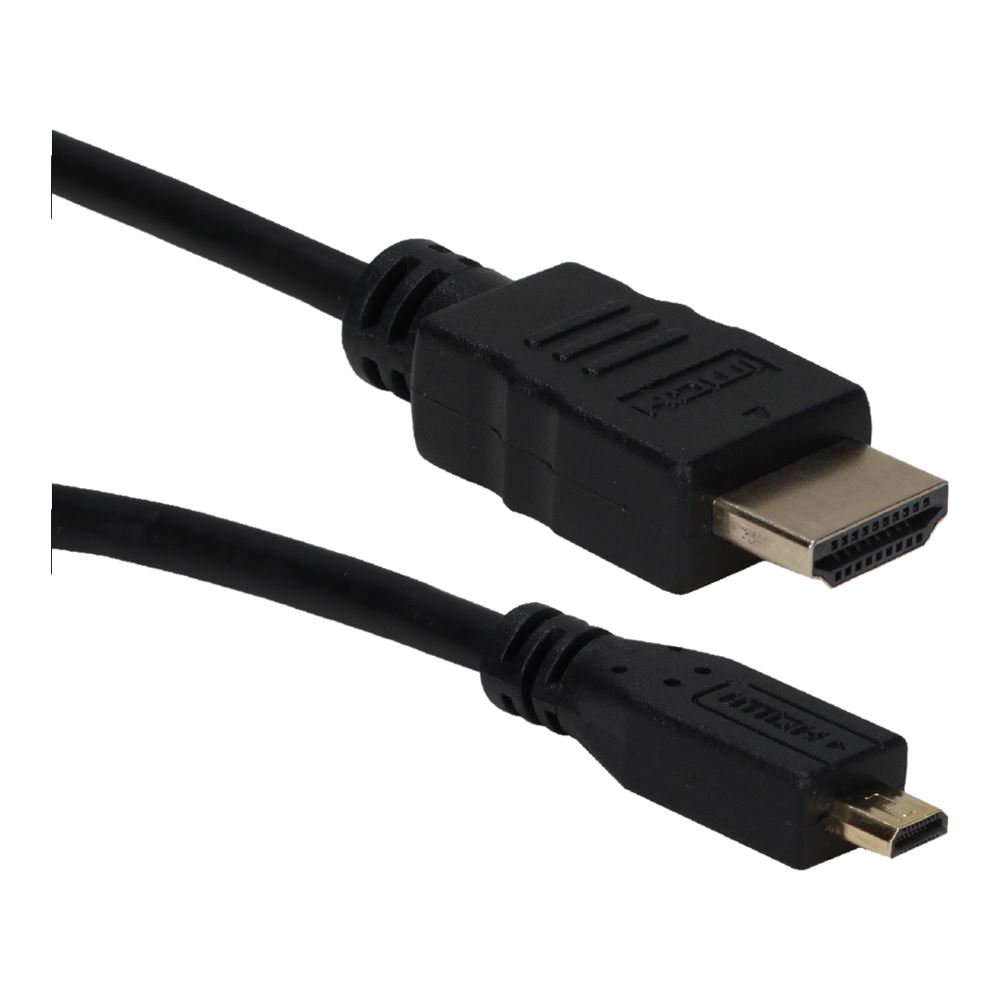QVS 6.5 ft. High Speed HDMI Male to Micro-HDMI Male w/ Ethernet 1080p ...