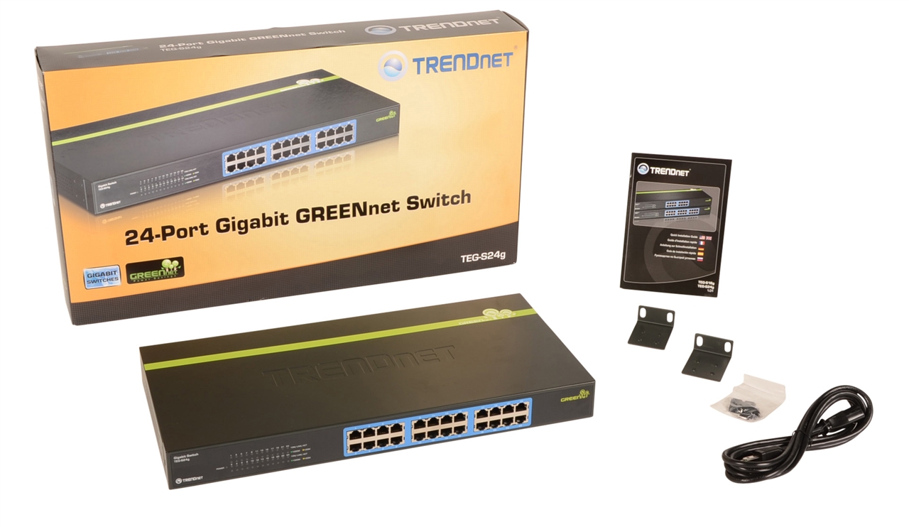 Trendnet TEG-S24G 24-Port 10/100/1000 Gigabit Ethernet Switch - Micro ...