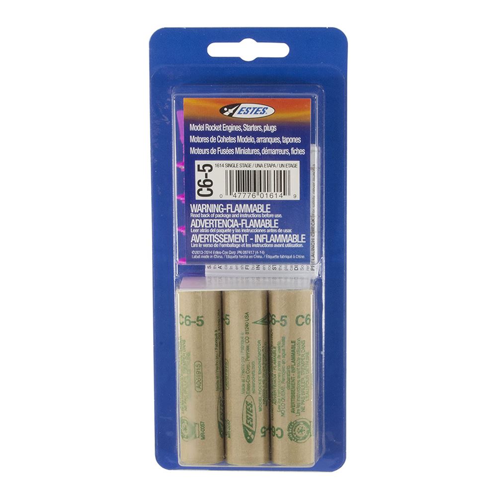Estes Industries 3-Pack C6-5 Engine for Rockets - Micro Center
