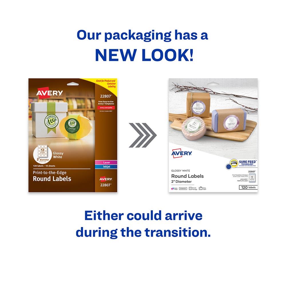 Avery 22829 Easy Peel Labels; Sure Feed; Print to the Edge; Permanent ...