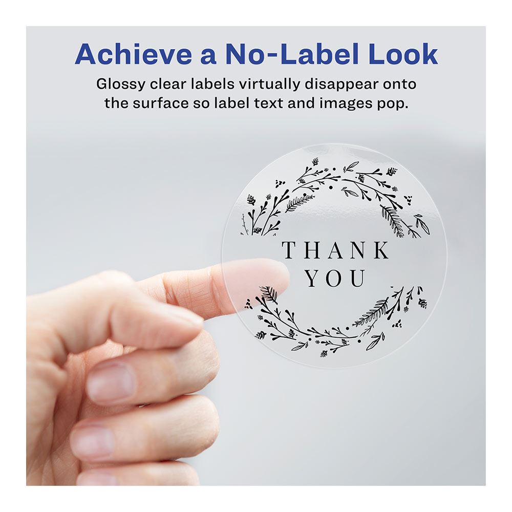 Avery 22825 Printable Round Labels with Sure Feed; 2" Diameter; Glossy ...