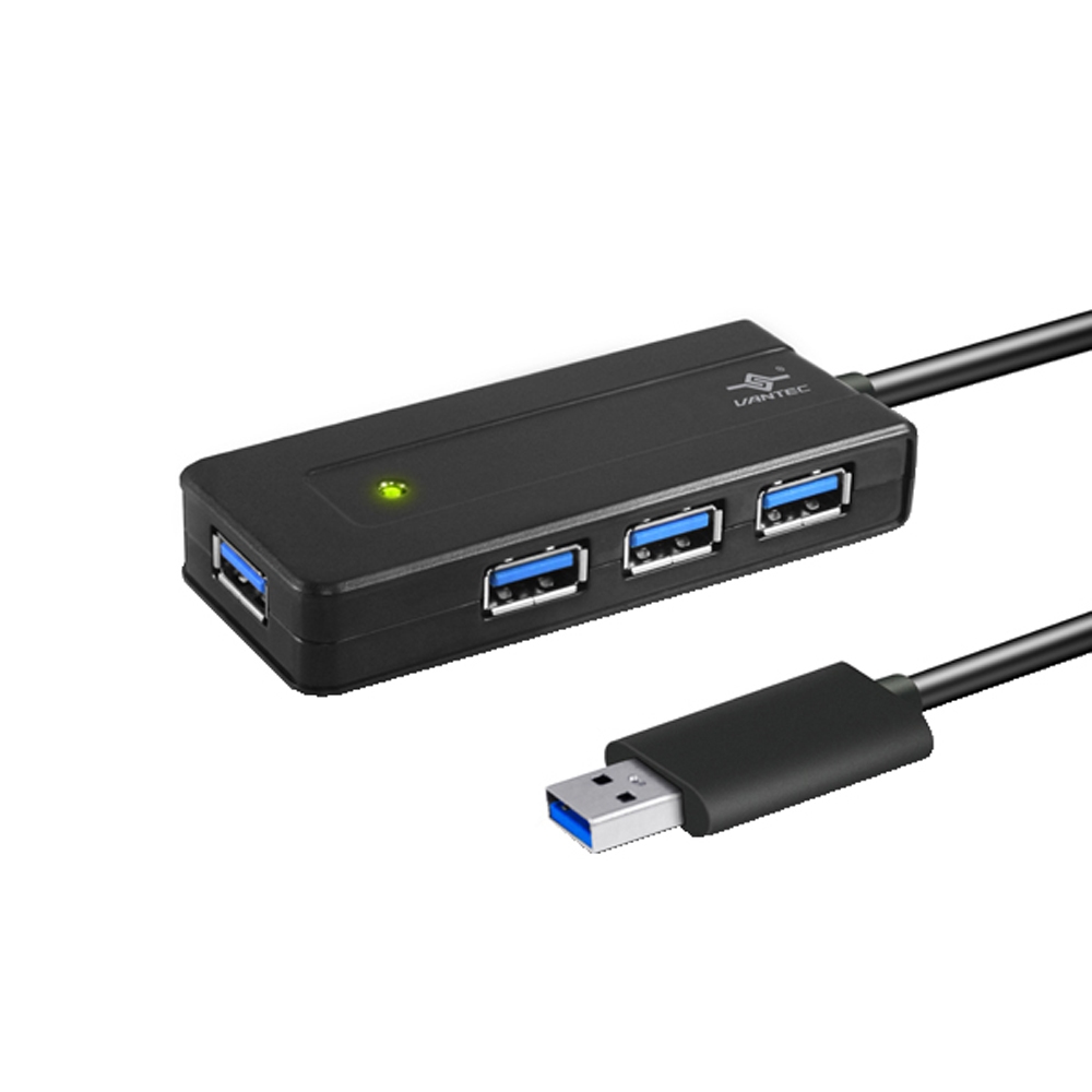 Vantec 4-Port USB 3.1 Gen 1 (Type-A) Bus-Powered Travel Hub - Micro Center