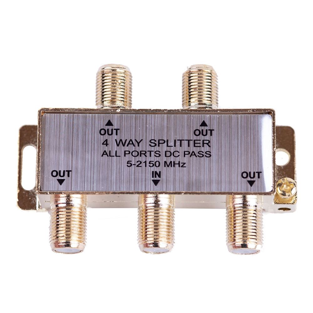 Just Hook It Up 4 Way Satellite 2GHz Coax Splitter - Micro Center