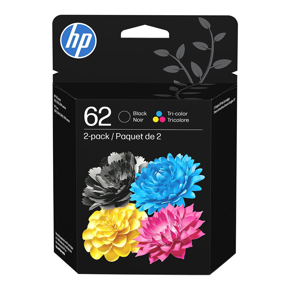 HP 62 Black/Tri-color Ink Cartridge 2-Pack - Micro Center