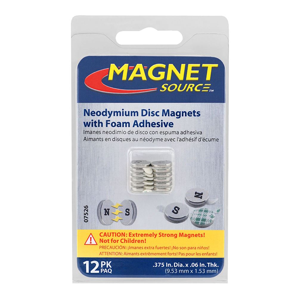 Master Magnetics Magnets with Adhesive Back N/S .325 12 Pieces - Micro ...