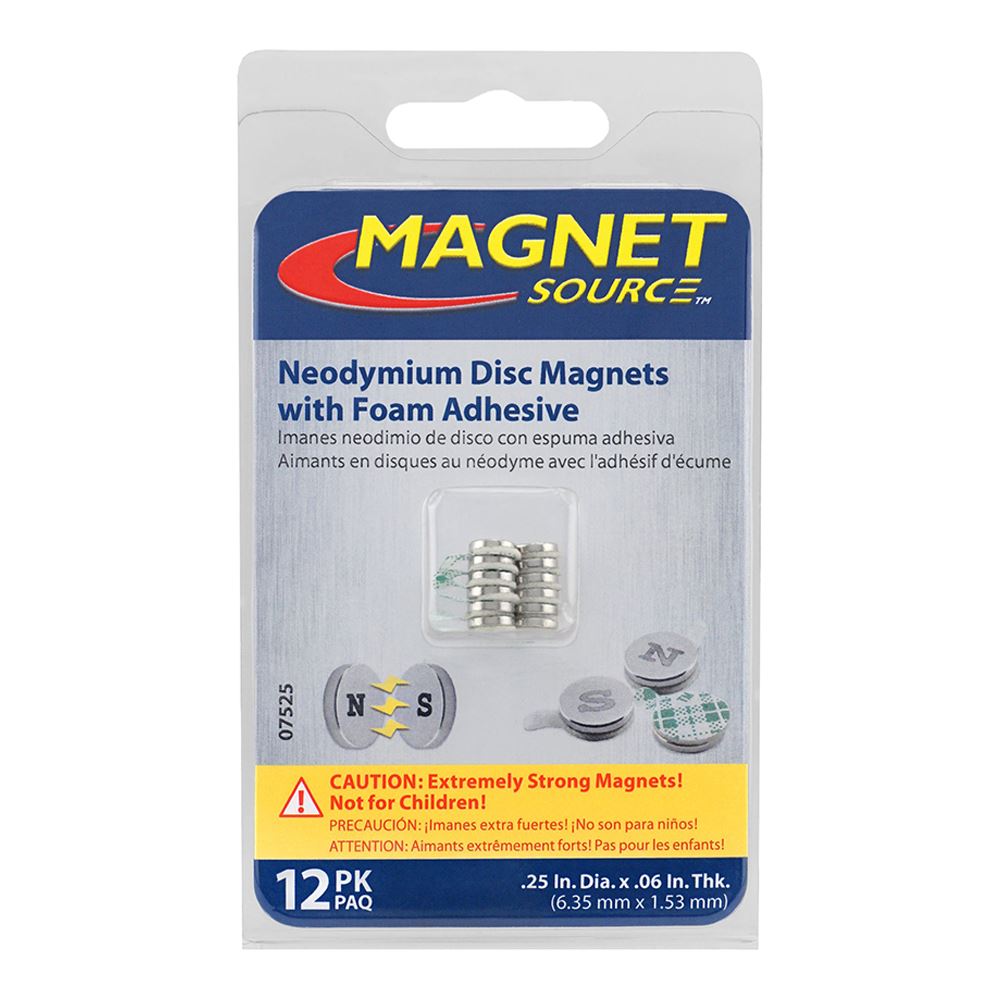 Master Magnetics Magnets with Adhesive Back N/S .25 wide 12 pieces ...