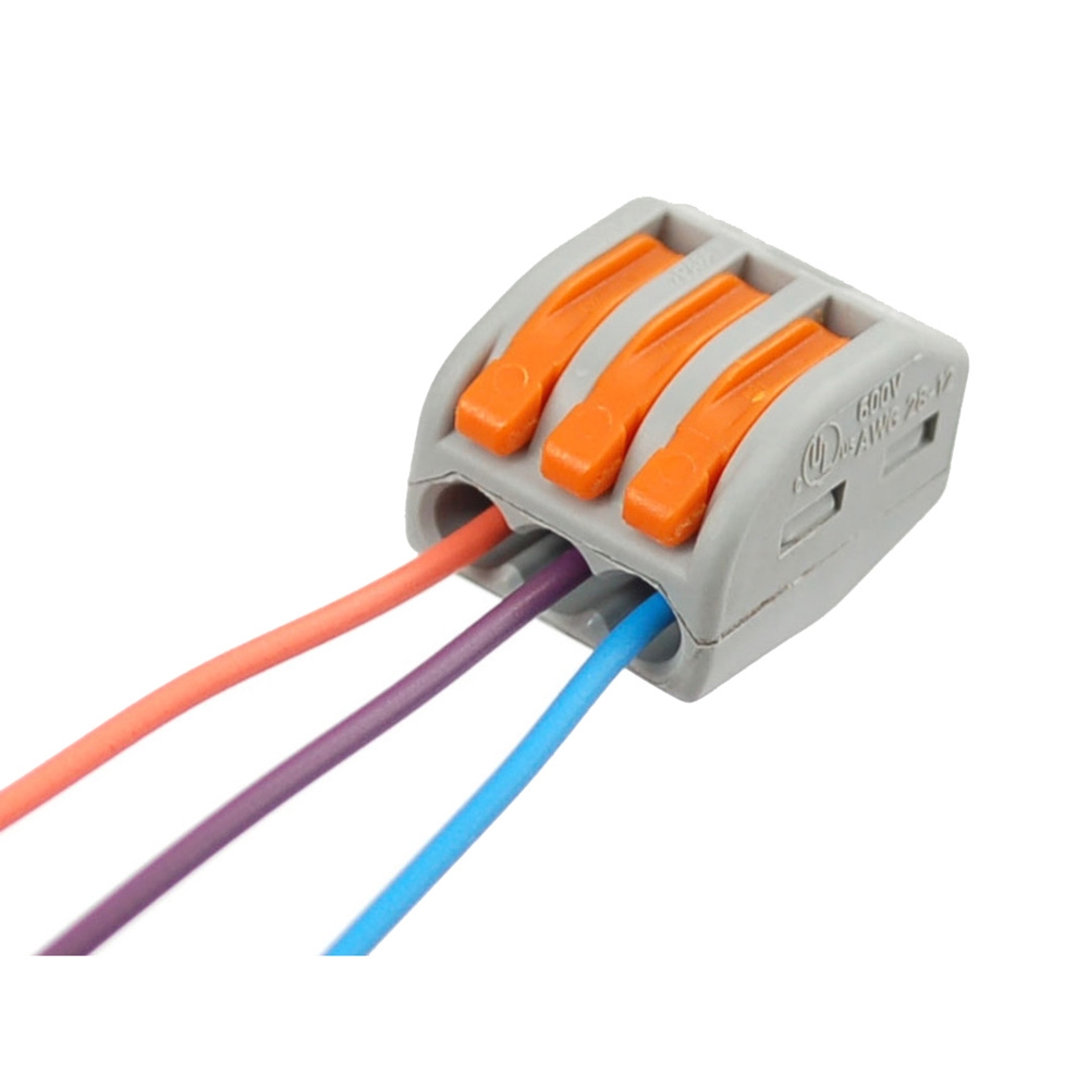 Adafruit Industries Snap-action 3-Wire Block Connector 12-28 AWG - 3 ...