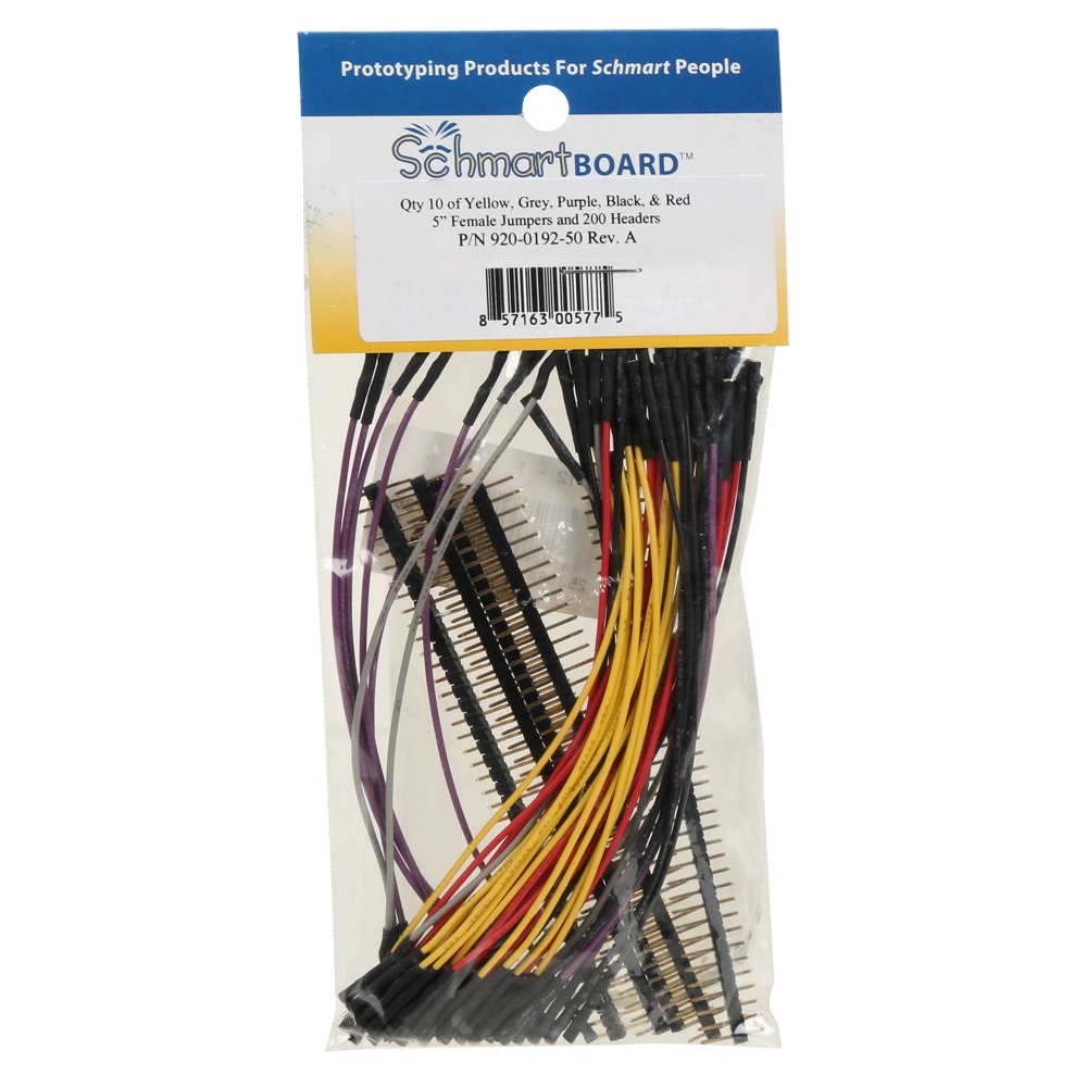 Schmartboard Inc. 5" Multi-Color Female Jumpers (10-Pack) w/ 200 ...