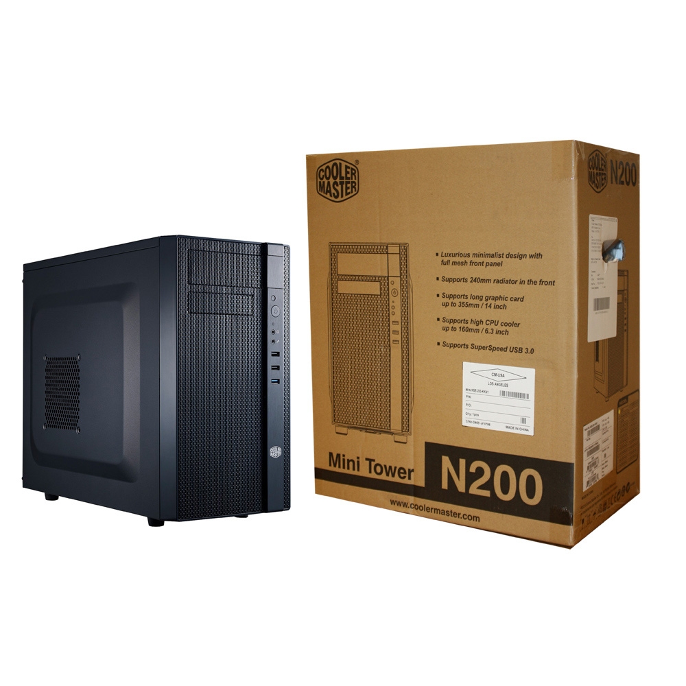 Cooler Master N200 (Open-Box) Micro-ATX Mini Tower Computer Case ...