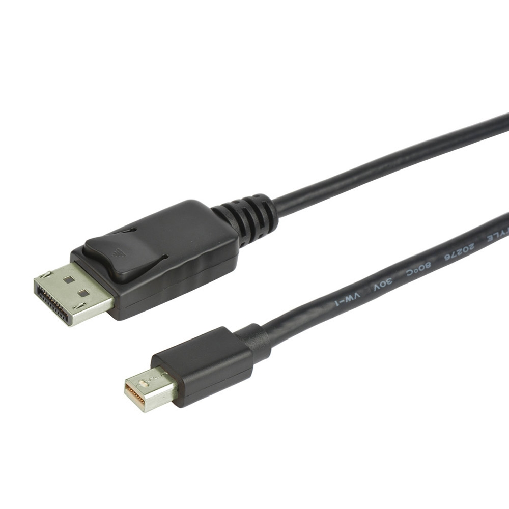 Inland Mini DisplayPort Male to DisplayPort Male Cable 12 ft. - Black ...