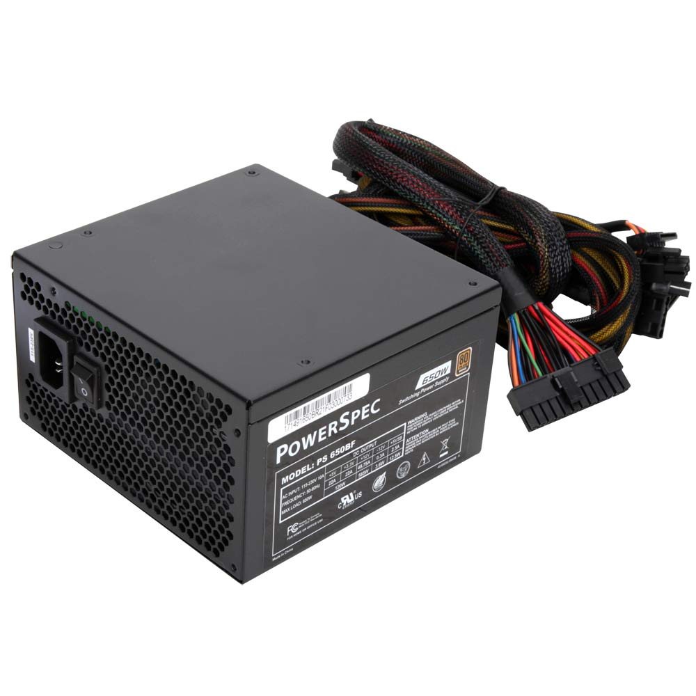 PowerSpec 650 Watt 80 Plus Bronze ATX Power Supply - Micro Center