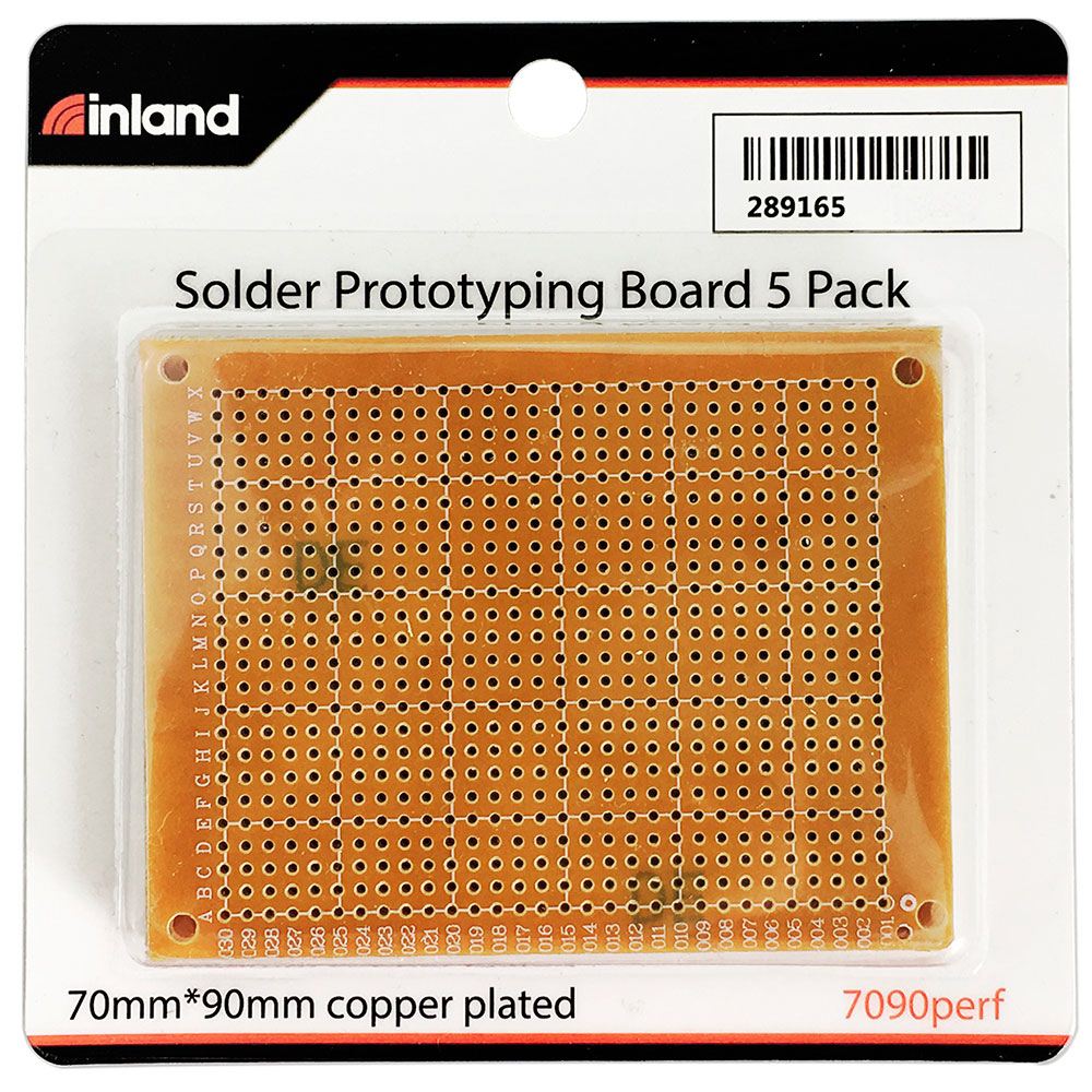 Inland Solder/Perf Board 70x90mm - 5 Piece - Micro Center