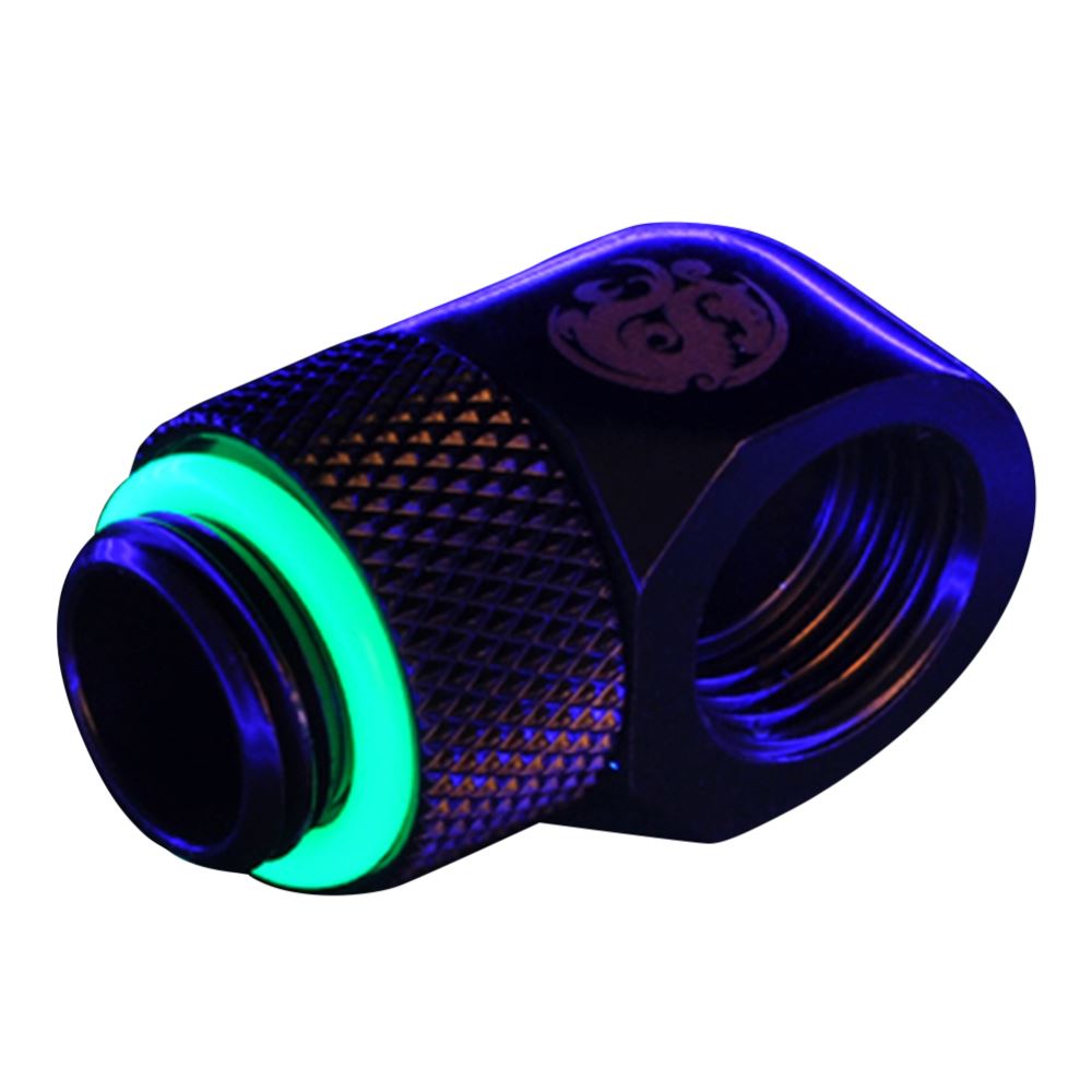 Bitspower G 1/4" 90° Swivel Adapter Fitting - Matte Black - Micro Center