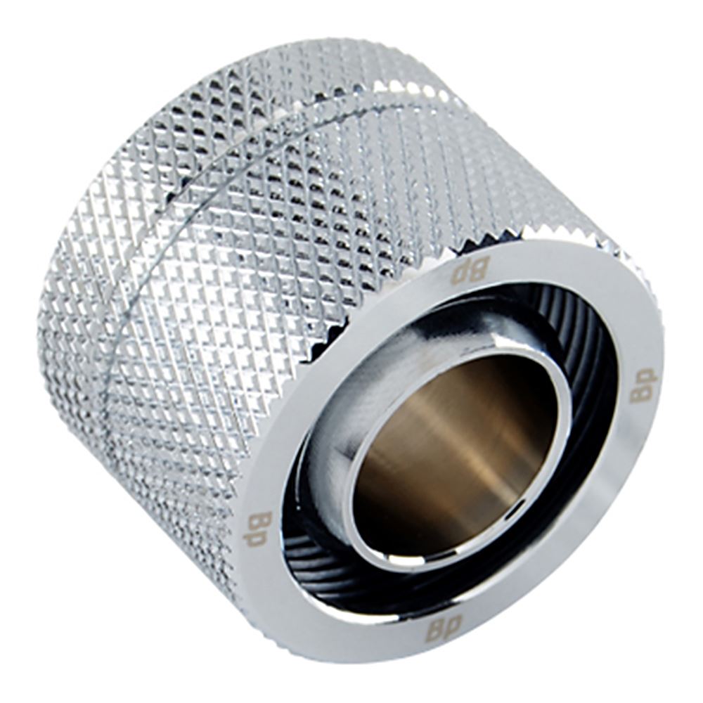 Bitspower G 1/4" Straight Compression Fitting - Silver - Micro Center