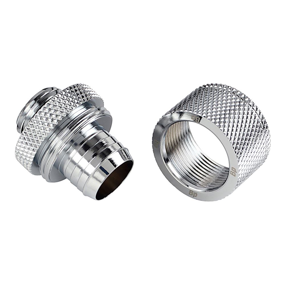 Bitspower G 1/4" Straight Compression Fitting - Silver - Micro Center