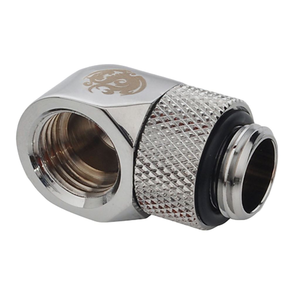 Bitspower G 1/4" Thread 90° Adapter - Silver - Micro Center