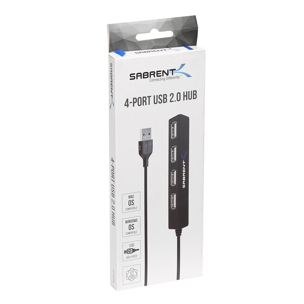 Sabrent USB 2.0 4-Port Slim Hub - Micro Center