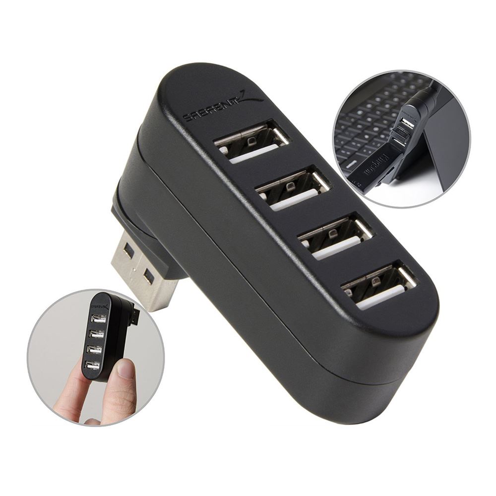 Sabrent USB 2.0 4-Port Rotating Hub - Micro Center