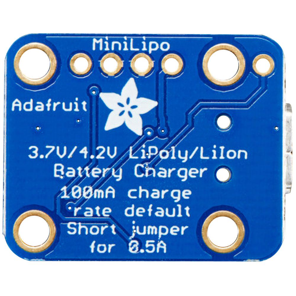 Adafruit Industries Mini Lipo w/Mini-B USB Jack Charger - Micro Center