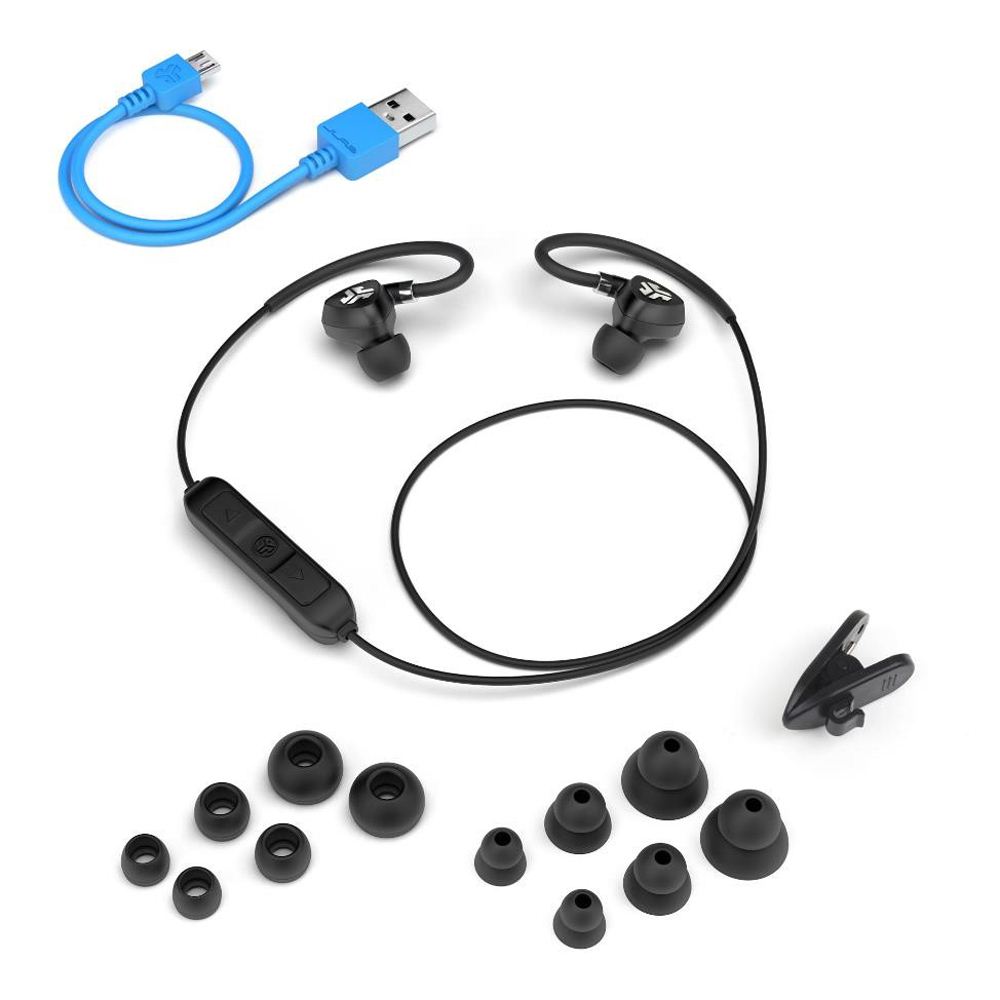 JLab Fit 2.0 Sport Wired Earbuds - Black; Passive Noise Cancellation ...