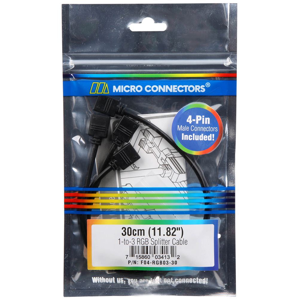 Micro Connectors 11.81" 1-to-3 RGB Splitter Cable - Micro Center