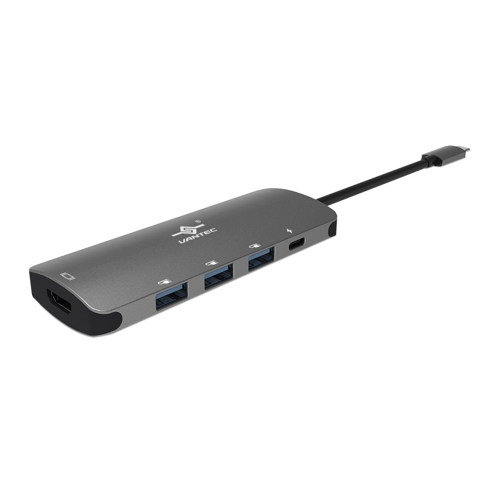 Vantec Link USB-C 3-Port USB-A Hub w/ Power Delivery and HDMI 4K ...