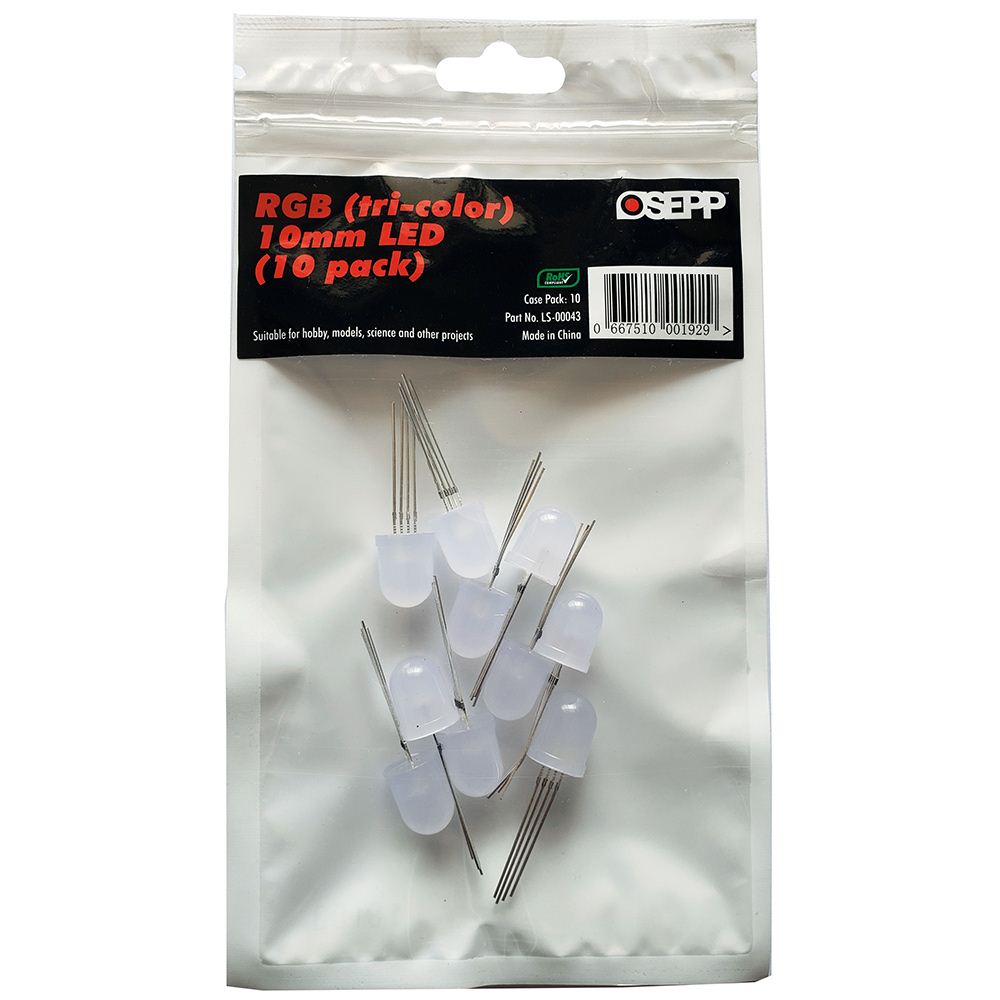 Leo Sales Ltd. RGB 10mm LED - 10 Pack - Micro Center