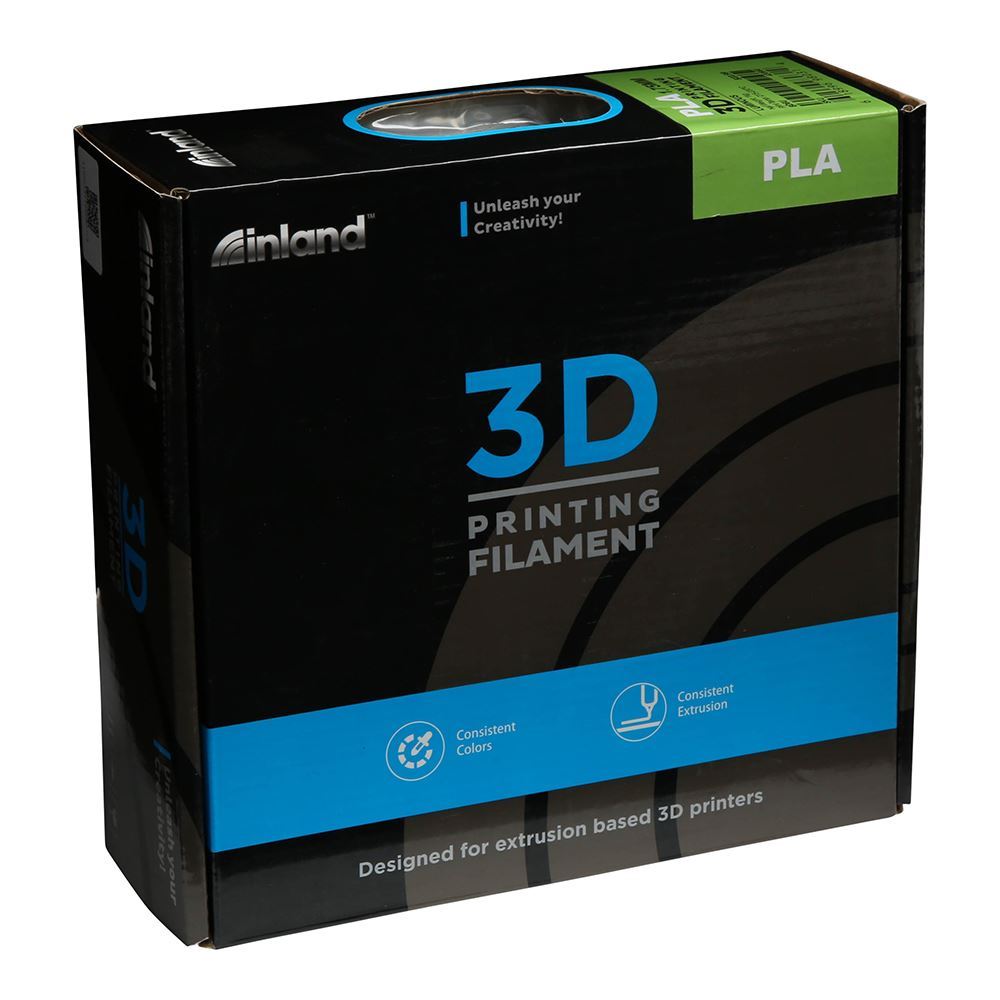Inland 1.75mm PLA 3D Printer Filament 1kg (2.2 lbs) Cardboard Spool ...