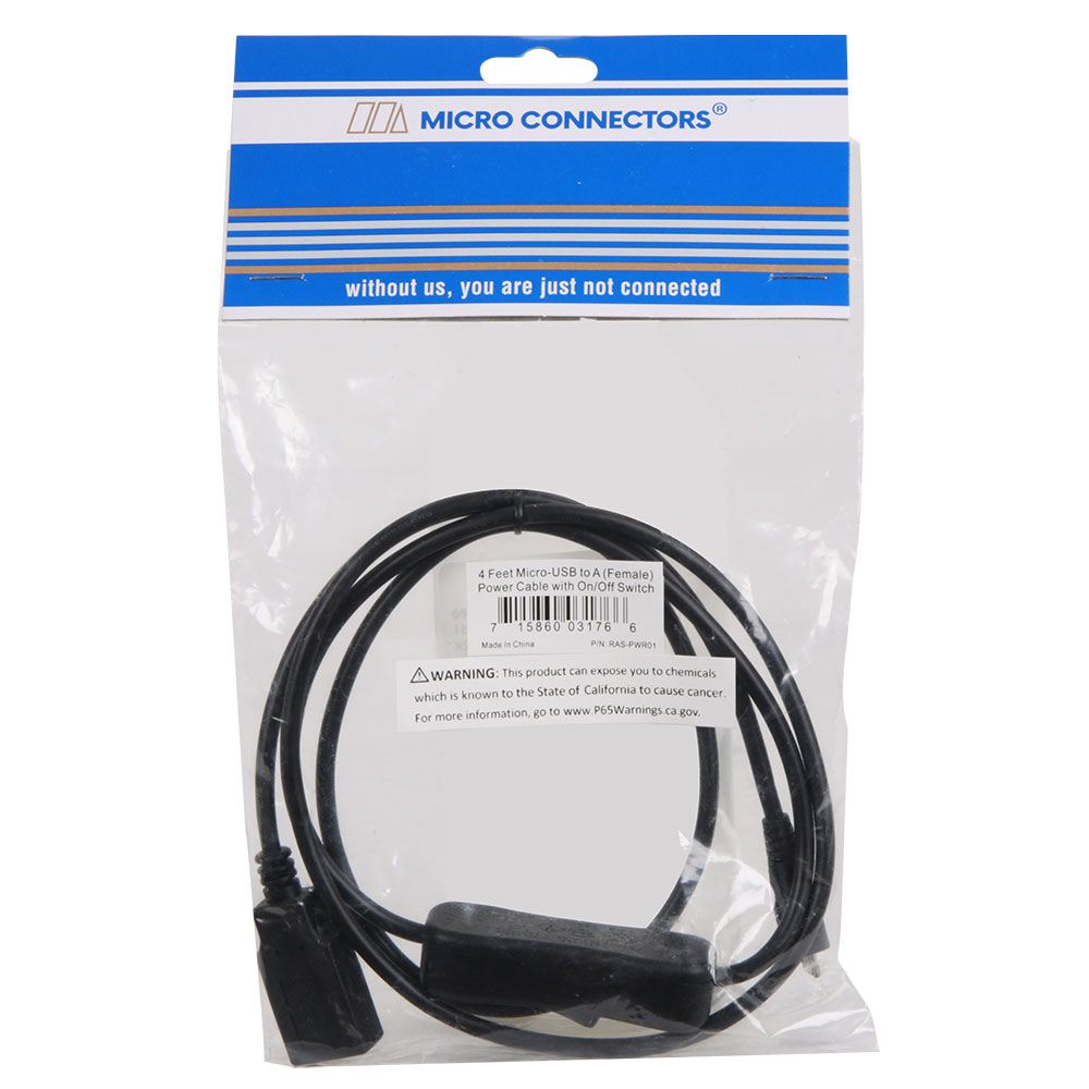 Micro Connectors USB 2.0 A Female to Micro USB 4 ft. Extension Cable ...