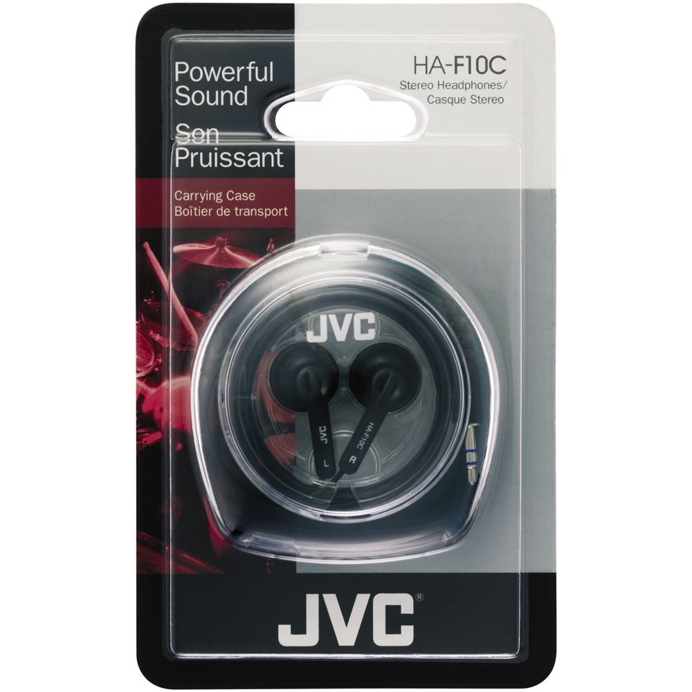 JVC Wired Earbuds with Carrying Case - Black - Micro Center