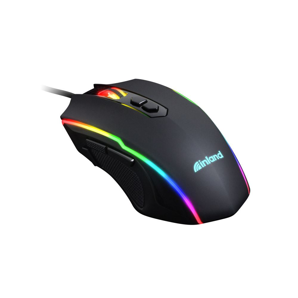 Inland GM76 Wired RGB Gaming Mouse - Black - Micro Center