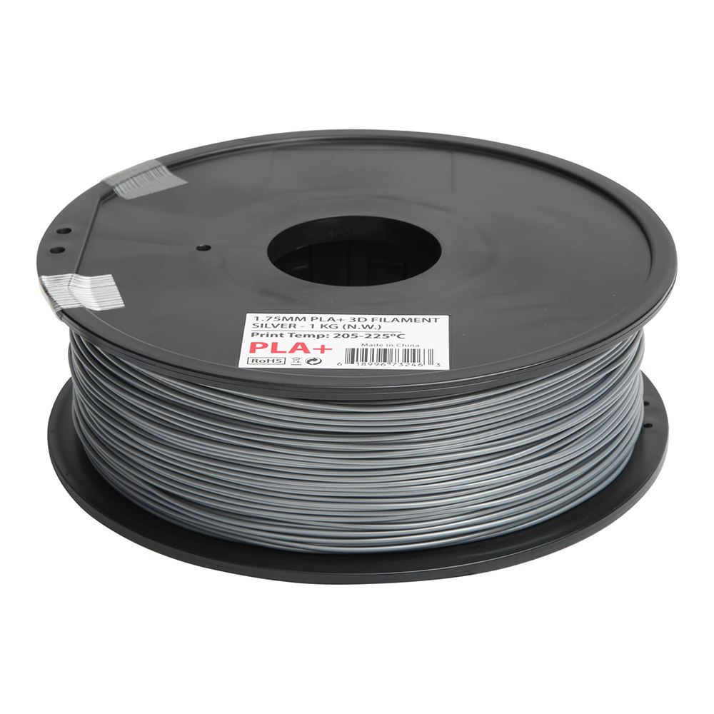 Inland 1.75mm PLA+ 3D Printer Filament 1.0 kg (2.2 lbs.) Spool - Silver ...