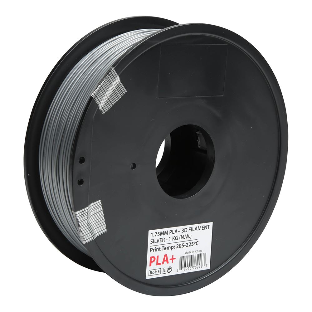 Inland 1.75mm PLA+ 3D Printer Filament 1.0 kg (2.2 lbs.) Spool - Silver ...