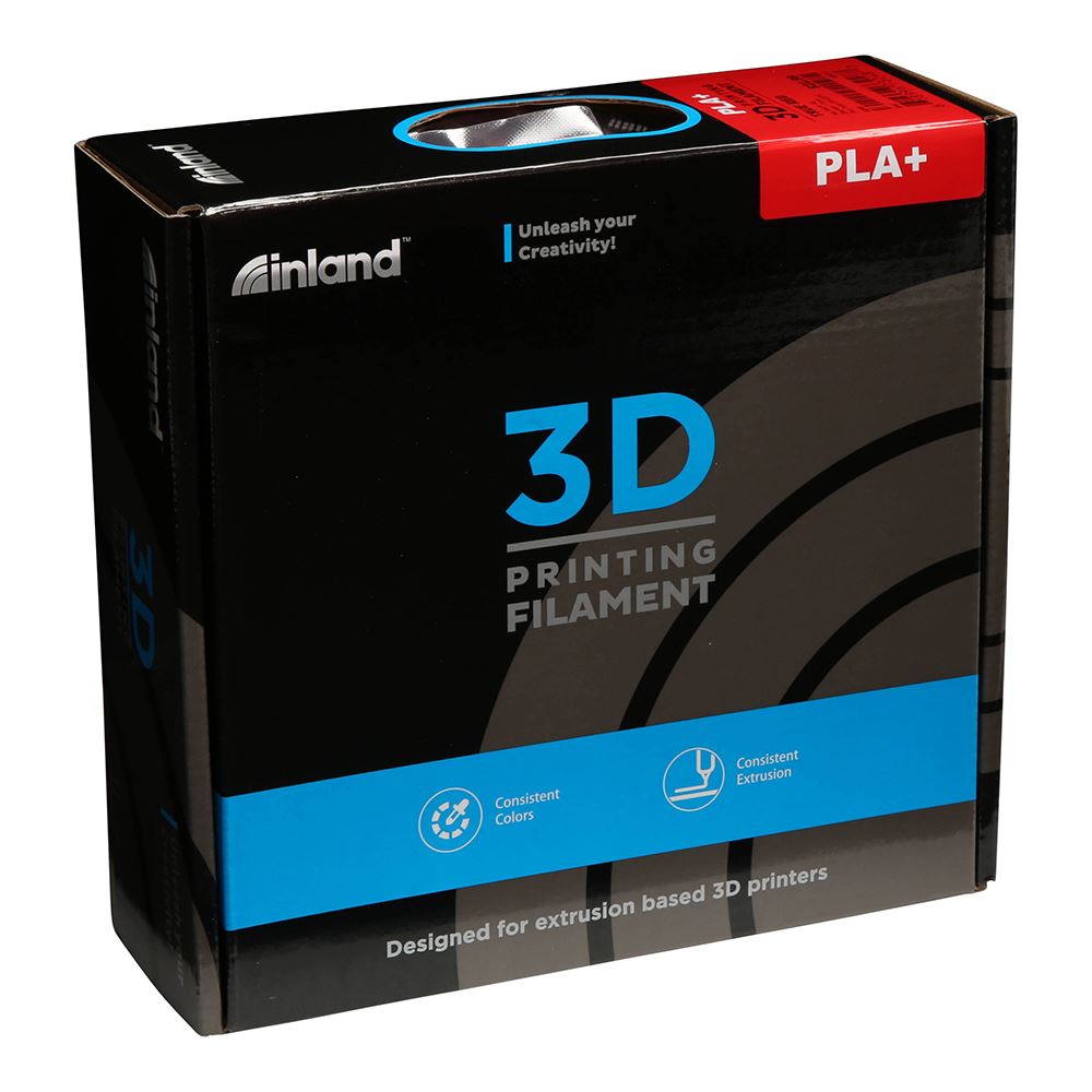 Inland 1.75mm PLA+ 3D Printer Filament 1.0 kg (2.2 lbs.) Spool - True ...