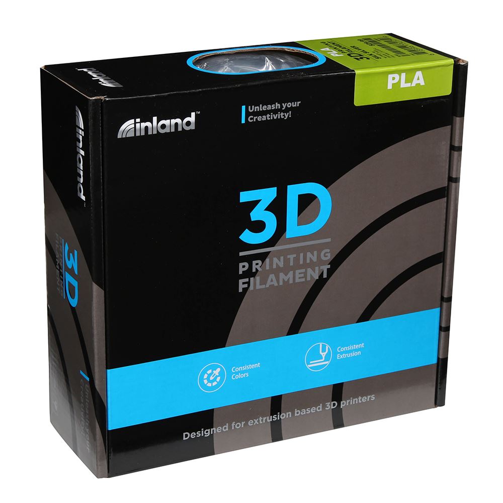 Inland Silk 1.75mm Silver PLA 3D Printer Filament - 1kg Spool (2.2 lbs ...