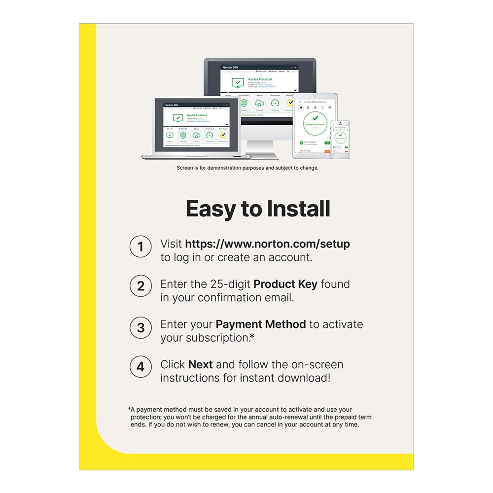 Norton 360 Deluxe - 5 Devices - 1 Year Subscription; Antivirus ...