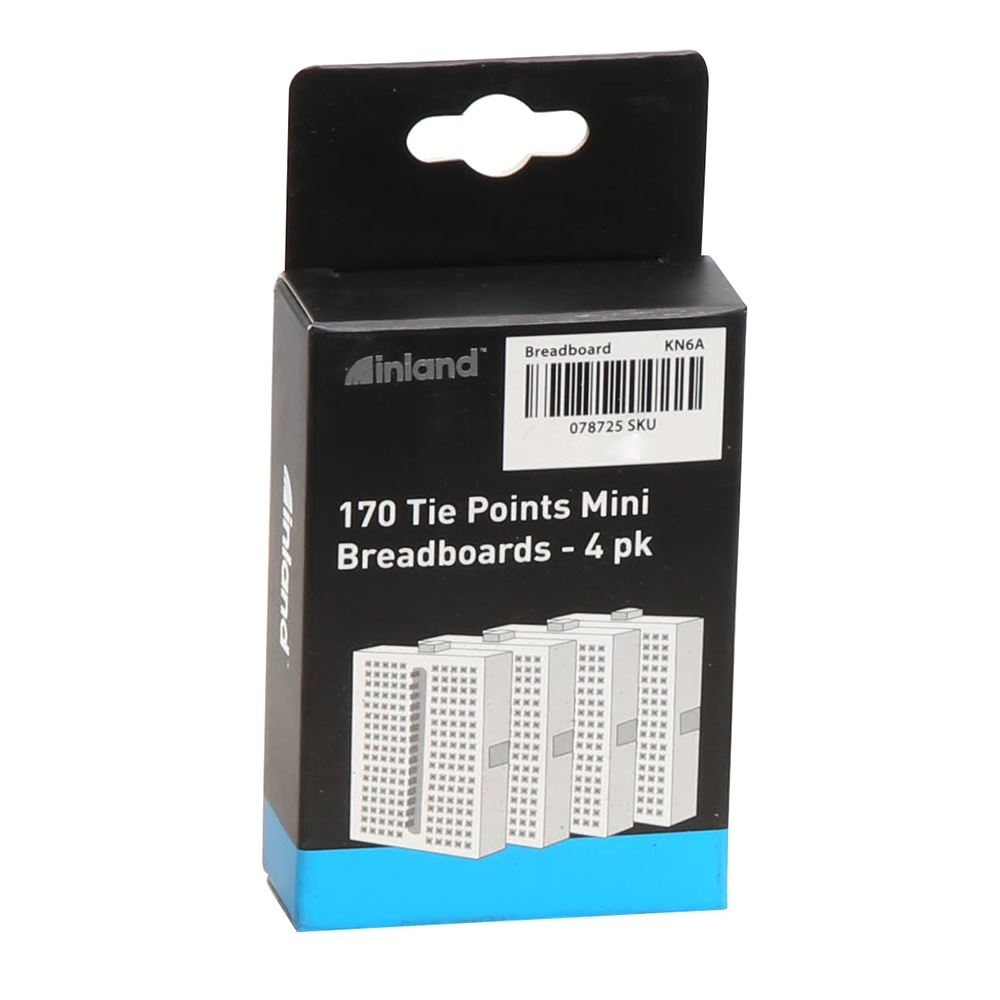 Inland 170 TIE-POINT MINI BREADBOARDS - 4PK - Micro Center
