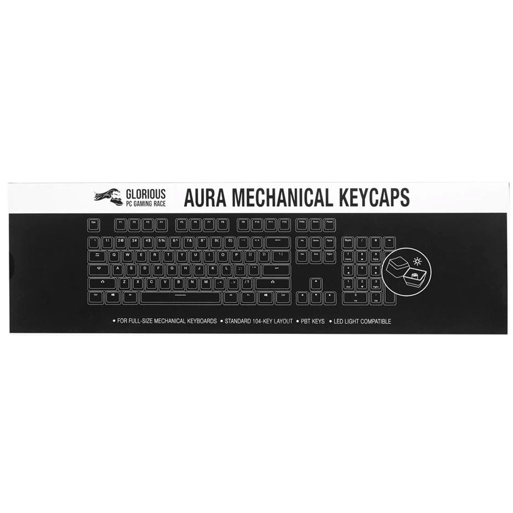 Micro Center - Glorious Glorious Aura Mechanical Keycaps - Black G-104-AURA