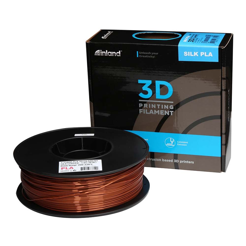 Inland 1.75mm Copper Silk PLA 3D Printer Filament - 1kg Spool (2.2 lbs ...