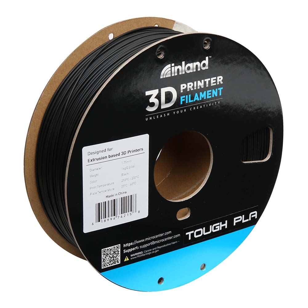 Inland 1.75mm Tough PLA 3D Printer Filament 1.0 kg (2.2 lbs.) Spool ...