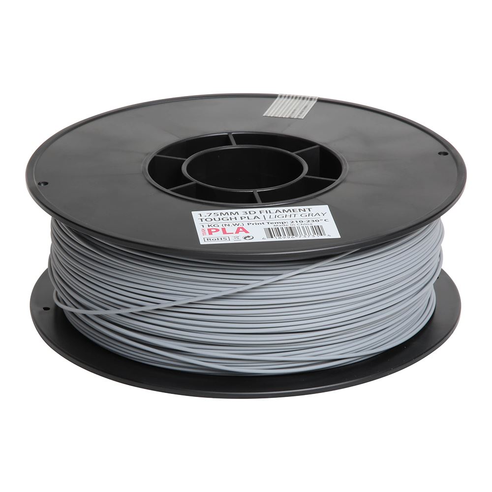 Inland 1.75mm Light Gray Tough PLA 3D Printer Filament - 1kg Spool (2.2 ...
