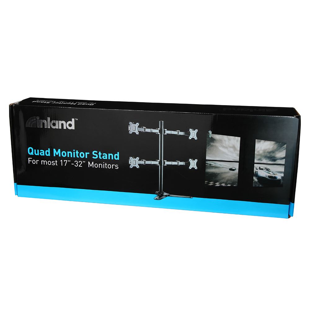 Micro Center - Inland Quad Monitor Stand for 17"- 32" Monitors LDT33-T048