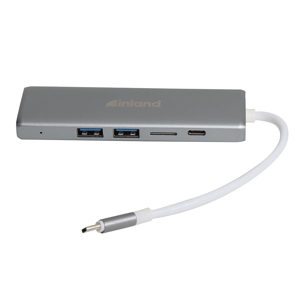 Micro Center - Inland USB-C Hub with HDMI/ USB-A/ Card Reader/ USB-C PD ...
